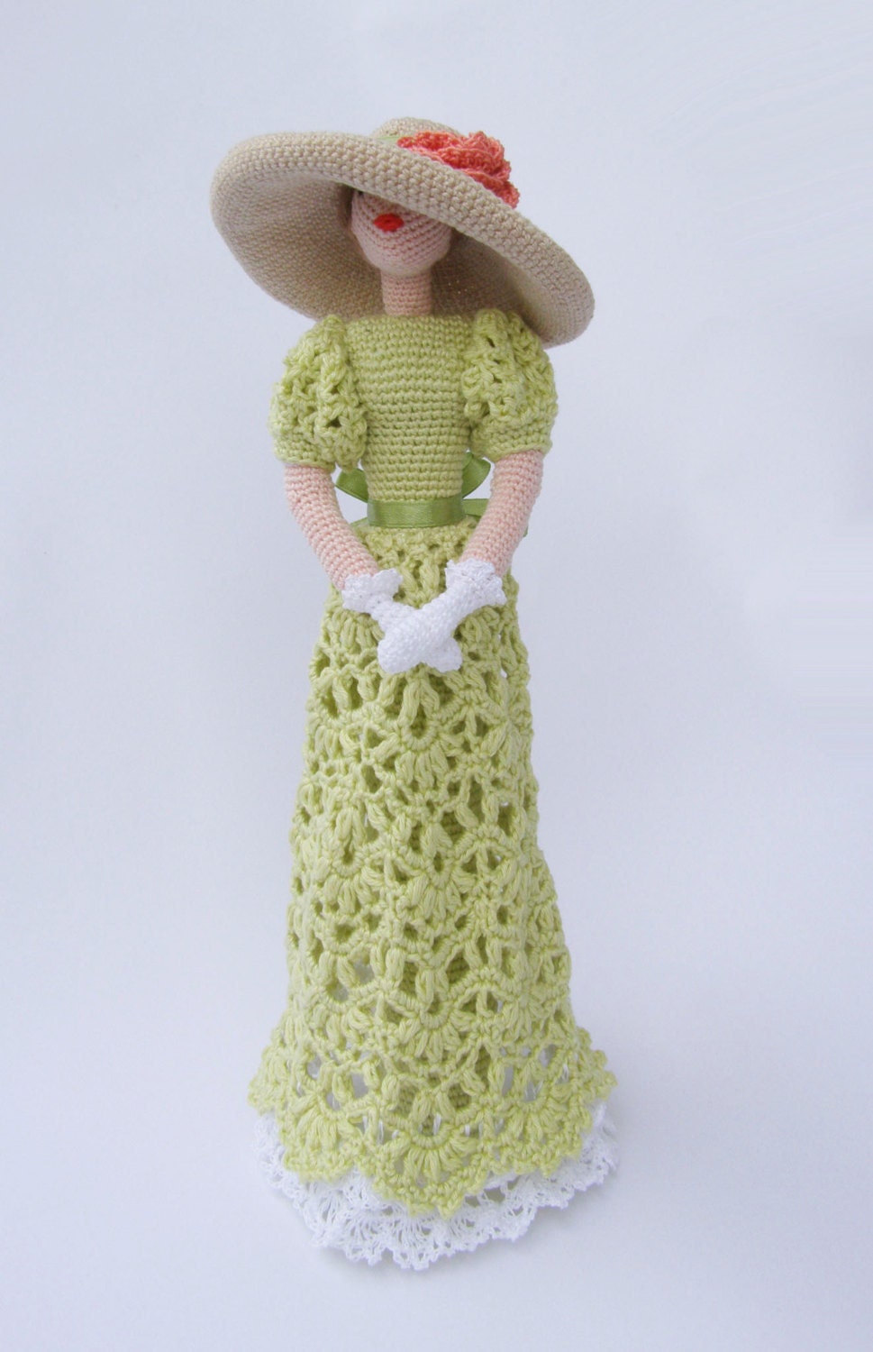 Cloth Doll Crocheted Rag Doll Amigurumi Art Doll in Green - Etsy