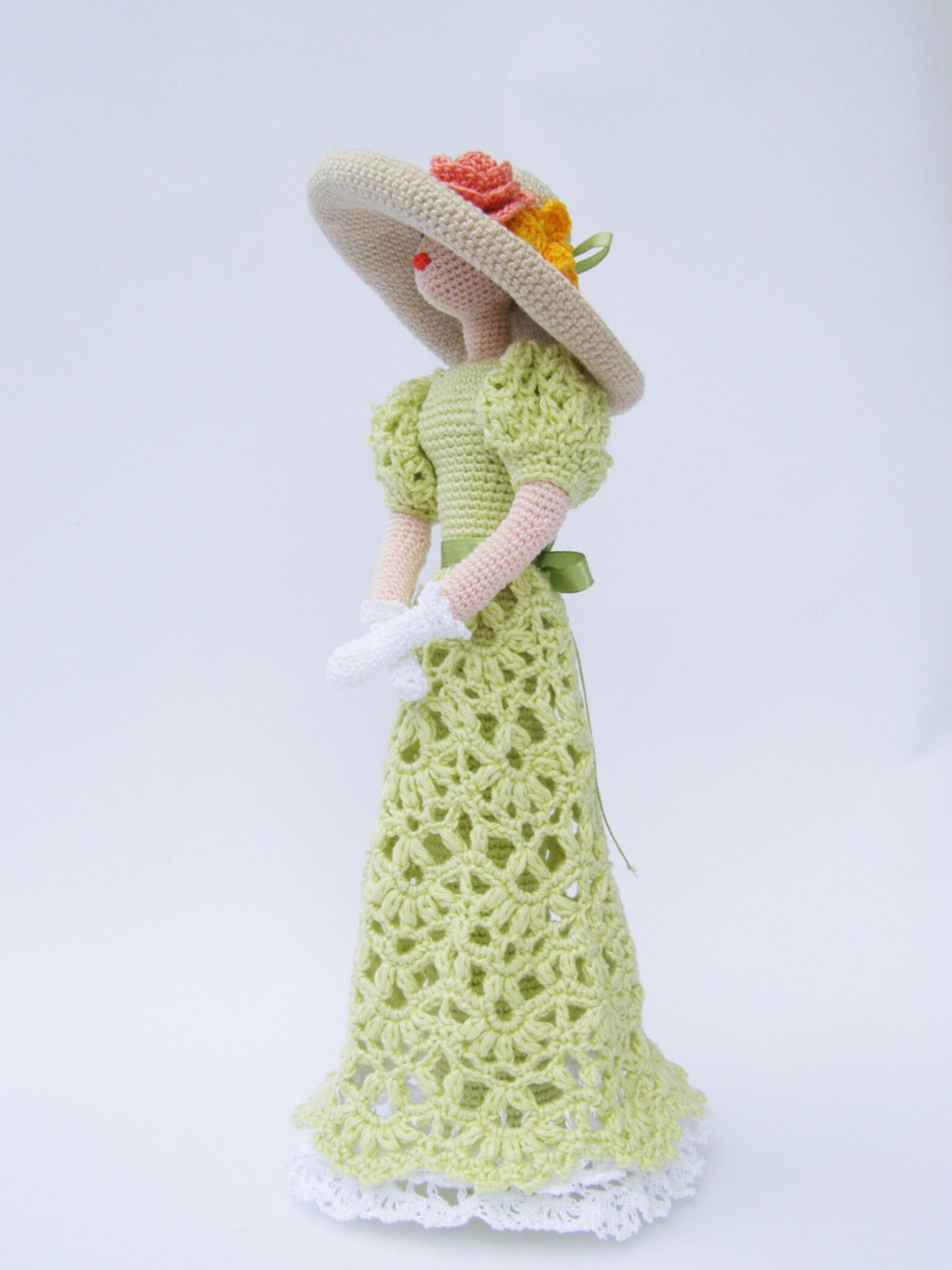 Cloth Doll Crocheted Rag Doll Amigurumi Art Doll in Green - Etsy