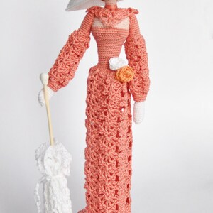 Doek pop, Rag Doll, Amigurumi haakwerk pop, Art Doll Lady met paraplu ...