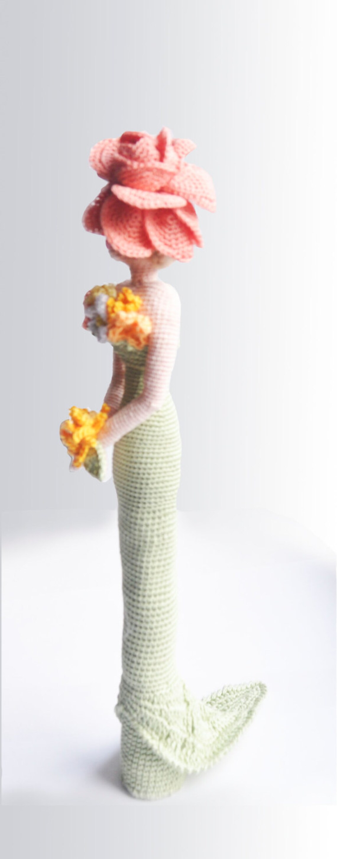 Cloth Doll, Crocheted Rag Doll, Amigurumi Art Doll, Flower Lady, Gift ...