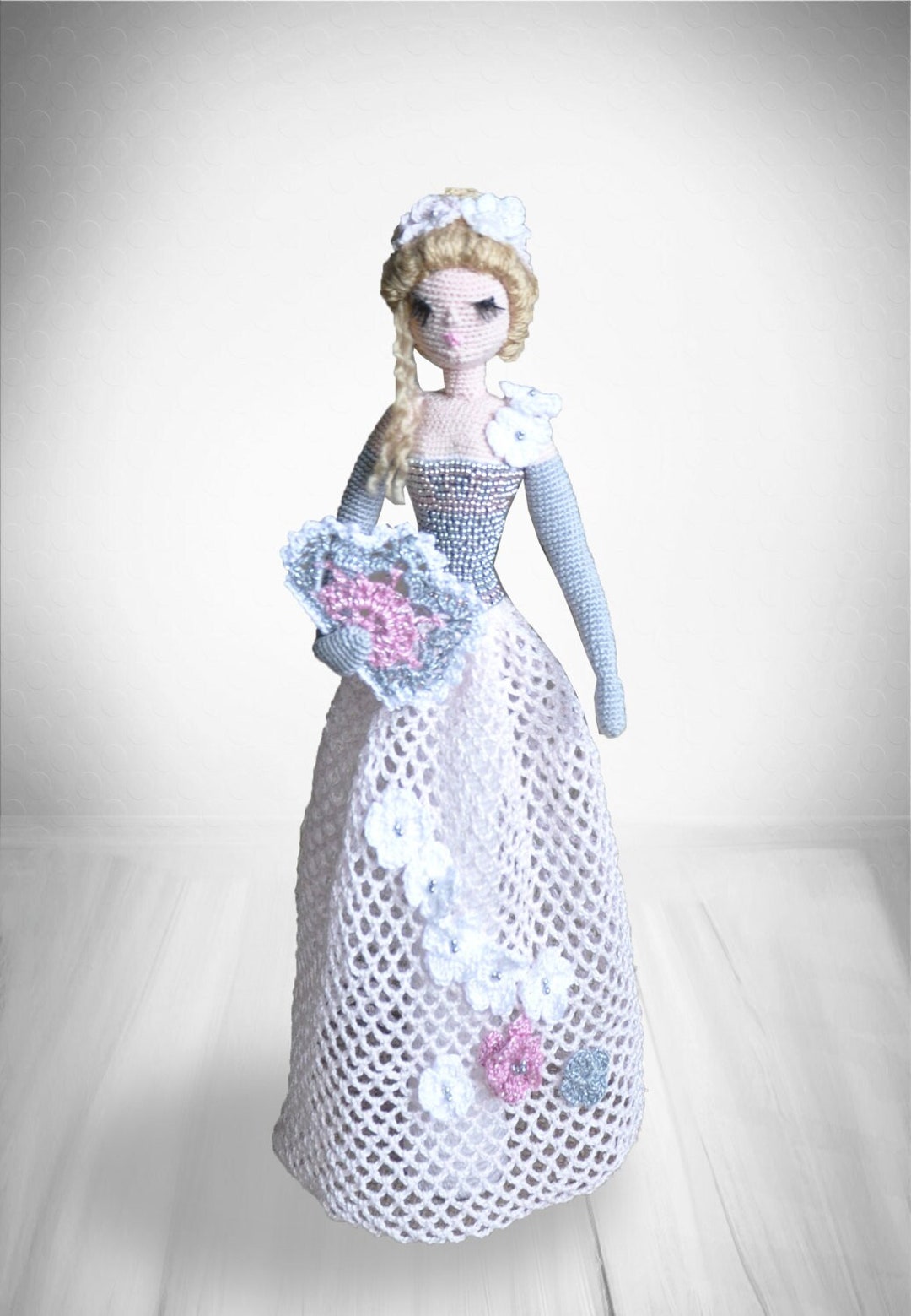 Cloth Doll, Rag Doll, Amigurumi Crochet Doll, Lady With a Fan, Gift ...