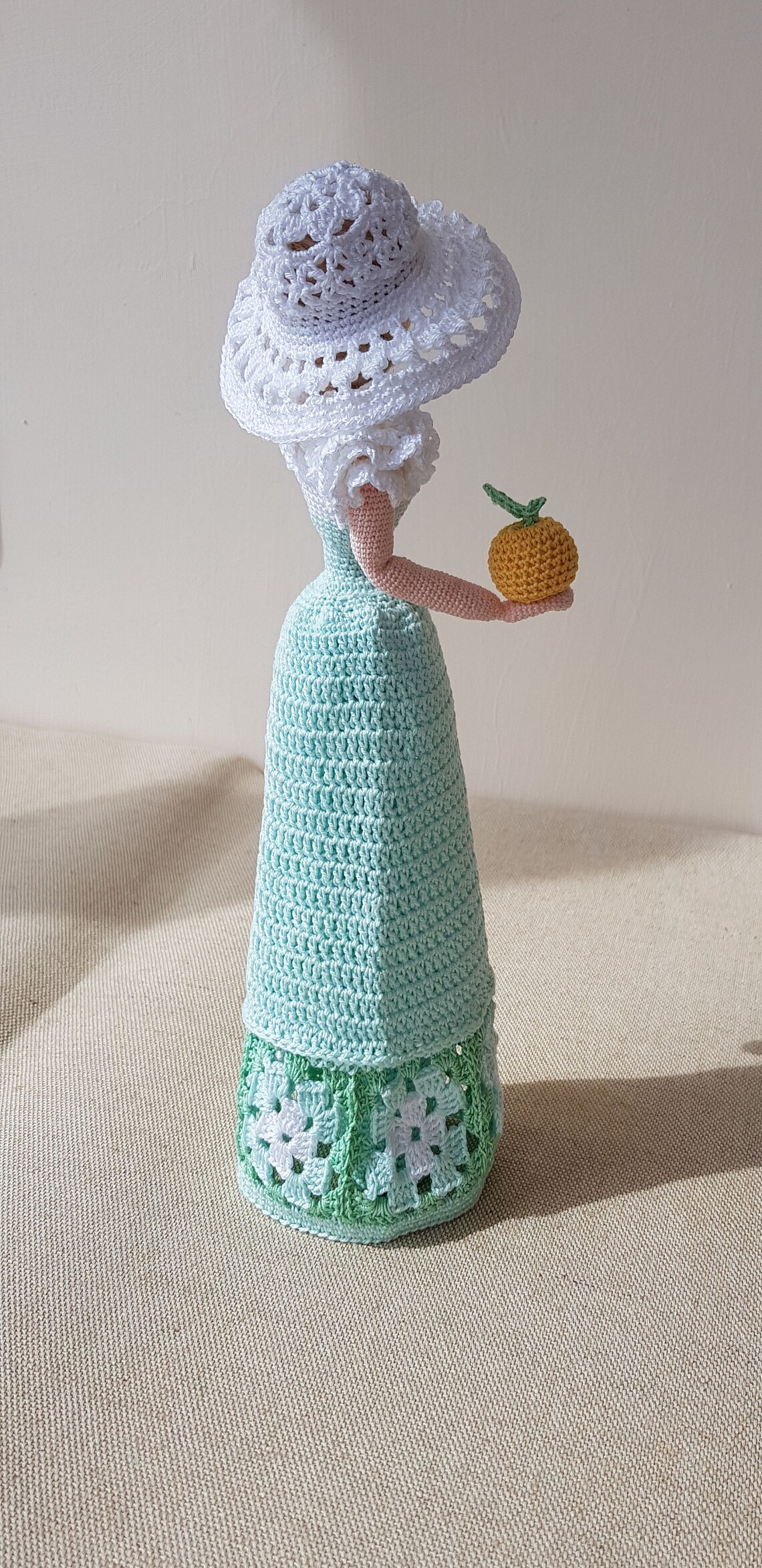Cloth Doll Crocheted Rag Doll Amigurumi Lady With Apple Art - Etsy