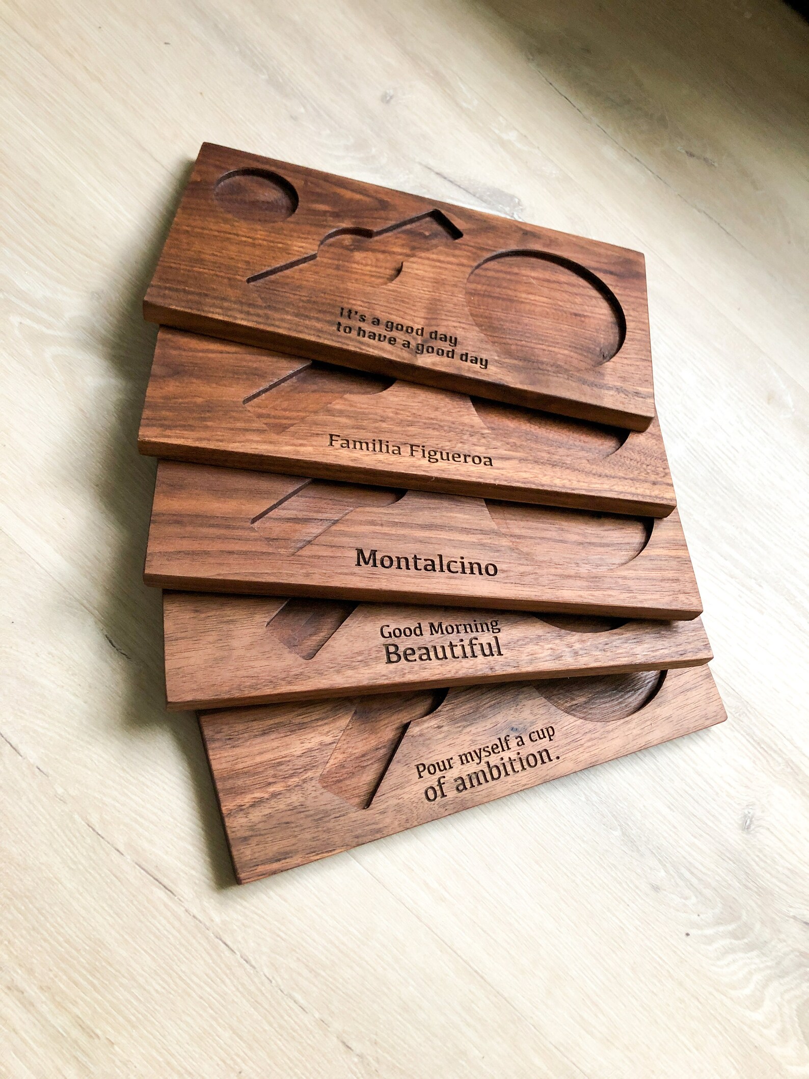 Walnut Coffee Tray Customize With Logo or Wording Great - Etsy