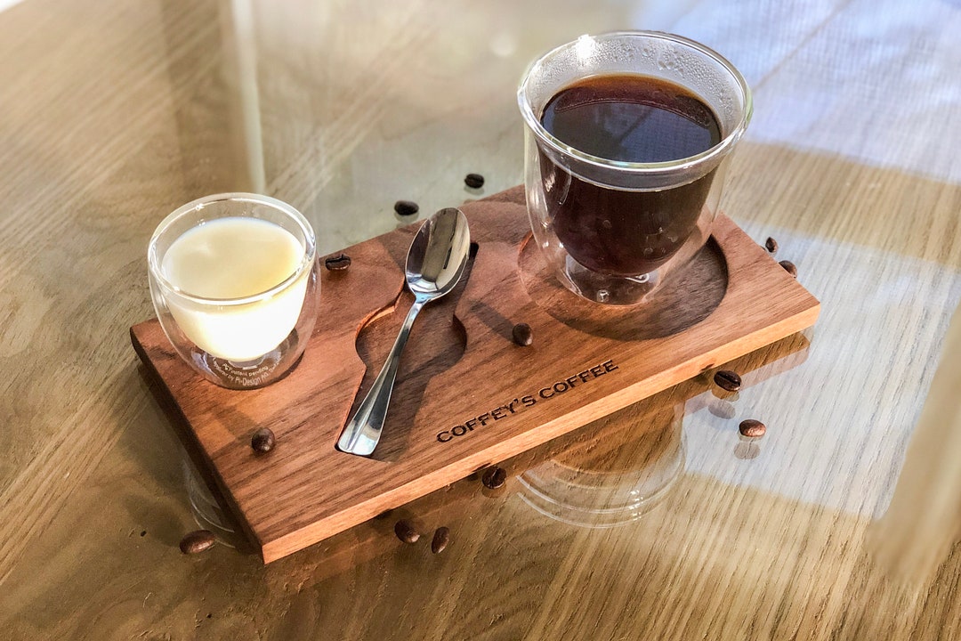 Walnut Coffee Tray Customize With Logo or Wording Great for Coffee ...