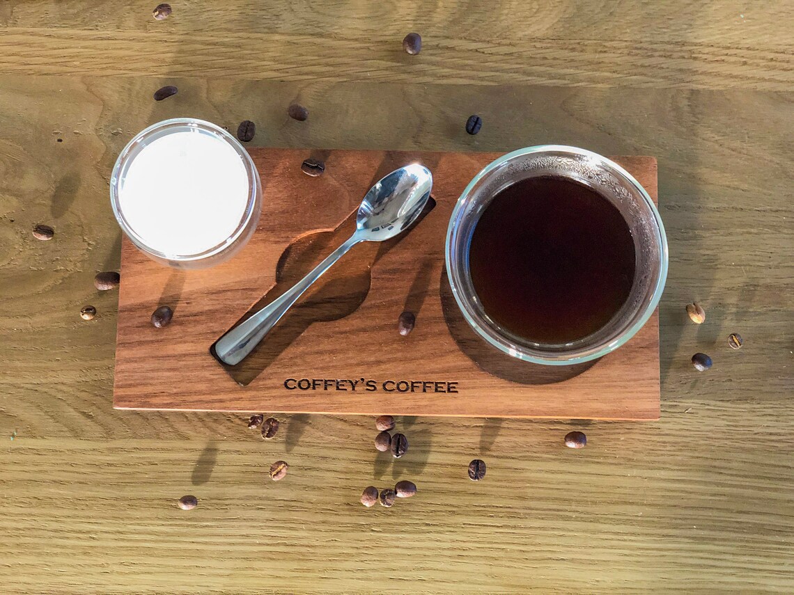 Walnut Coffee Tray Customize With Logo or Wording Great - Etsy