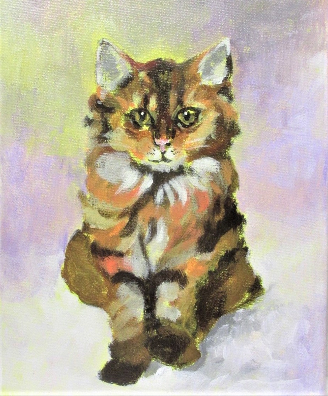 Kitten Cat Painting Original Animal Cat Lover Gifts Tabby Kitten ...