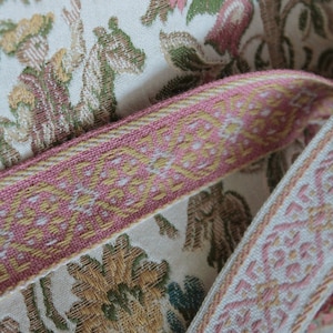 Medieval Tricolor Jacquard Braid With Geometric Patterns, Width 3.5 Cm ...
