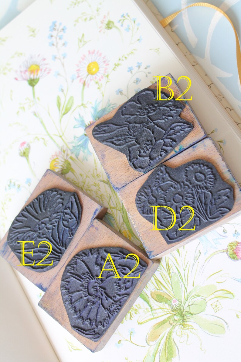 French Vintage Rubber Stamp FLOWER for Scrapbooking Textile - Etsy