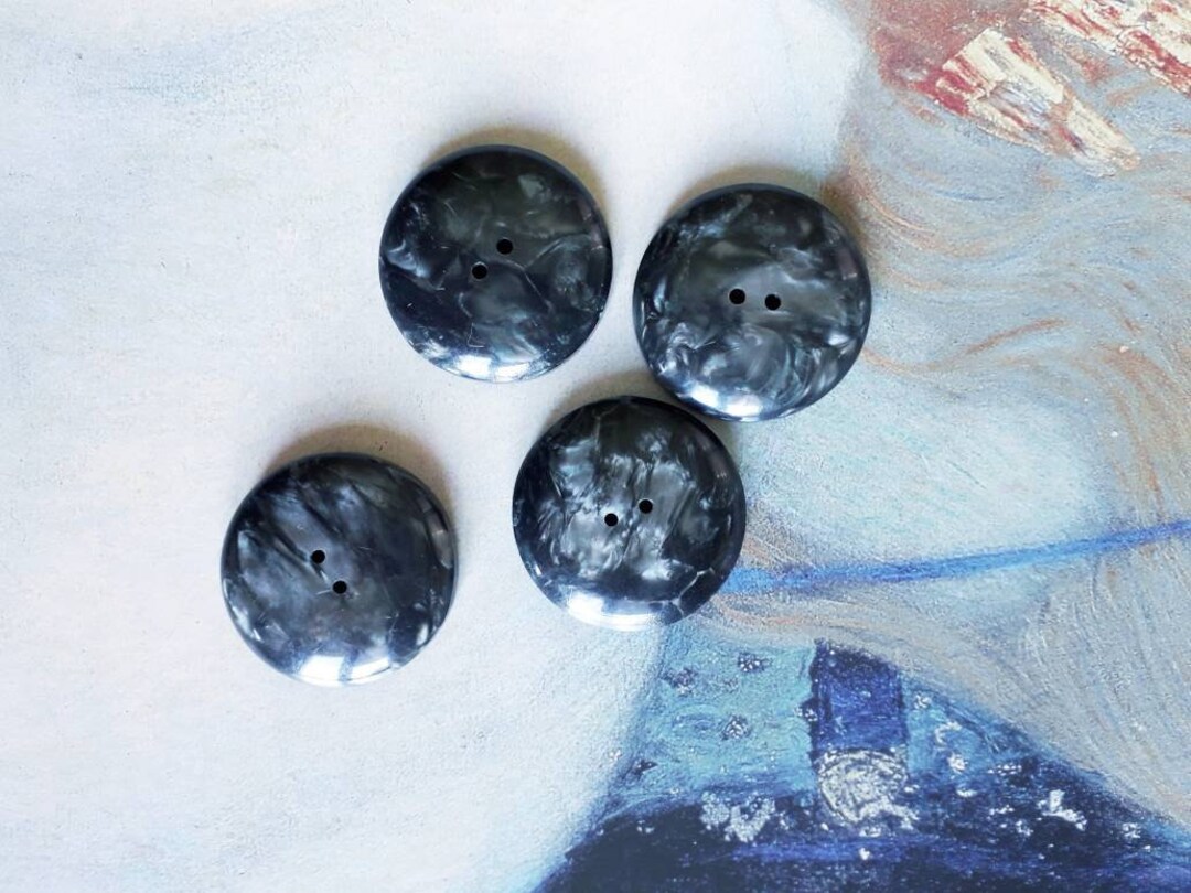 Large Vintage Buttons, 35mm Blue Button, 35mm Vintage Grey Button, 30mm ...