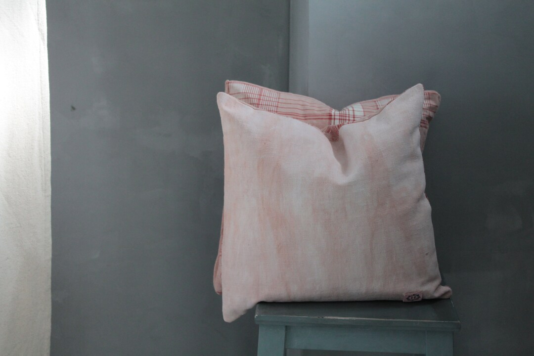 Pink Linen Cushion Vegetable Dye Hand Dyed Linen Cushion - Etsy
