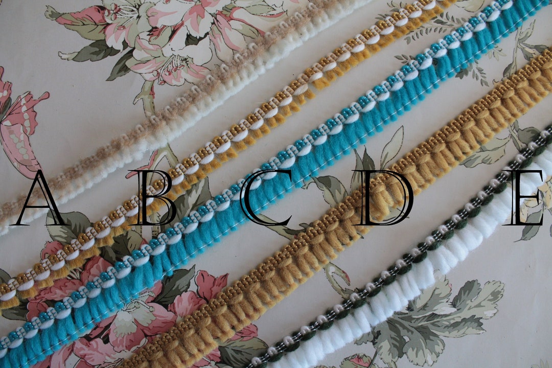 Two-tone Acrylic Fringe Furnishing Trim, 1 Meter = 1.09 Yards, Mustard ...