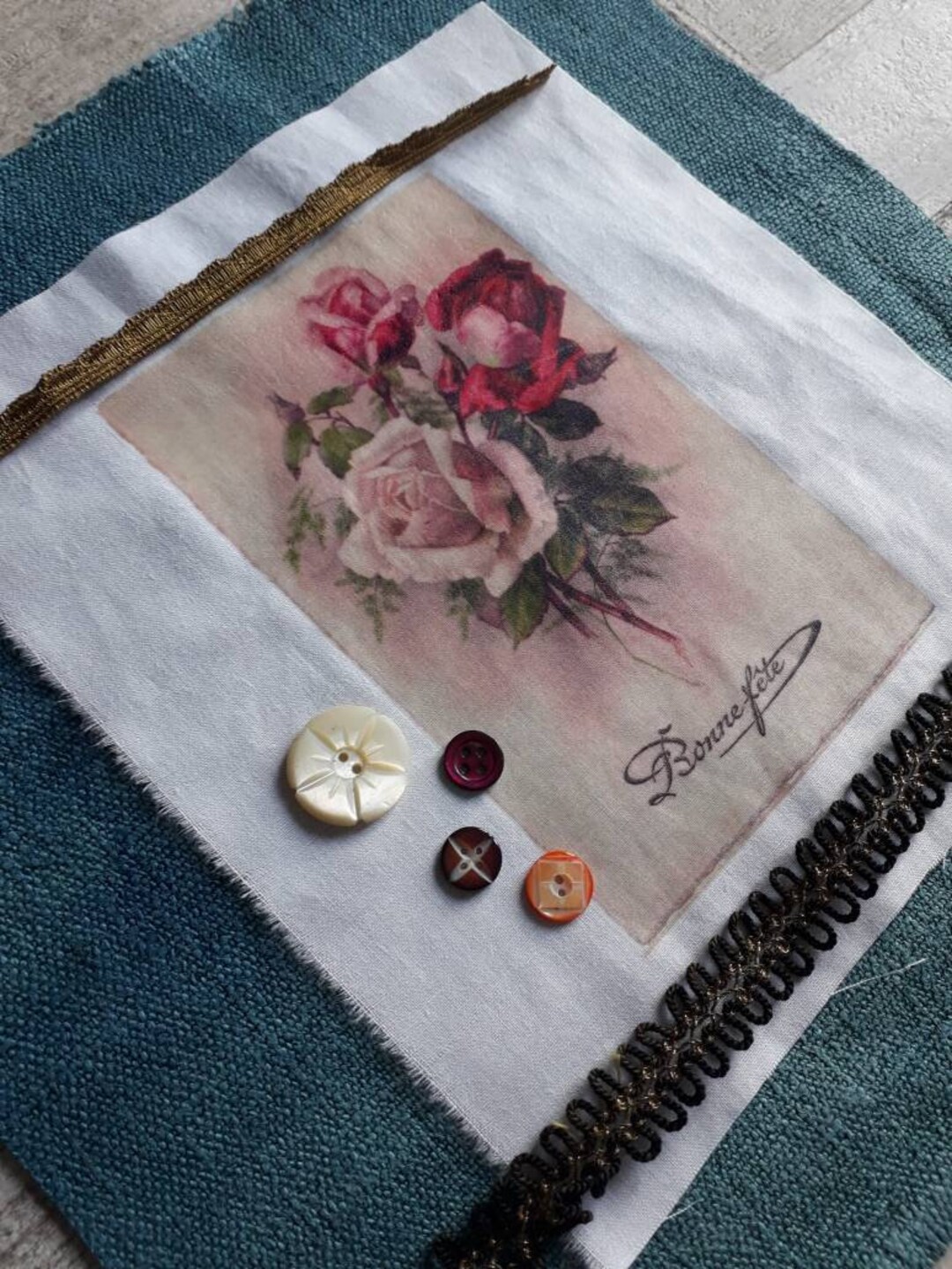 Fabric Patch, Flower Illustration Transfer, for Textile Creation ...