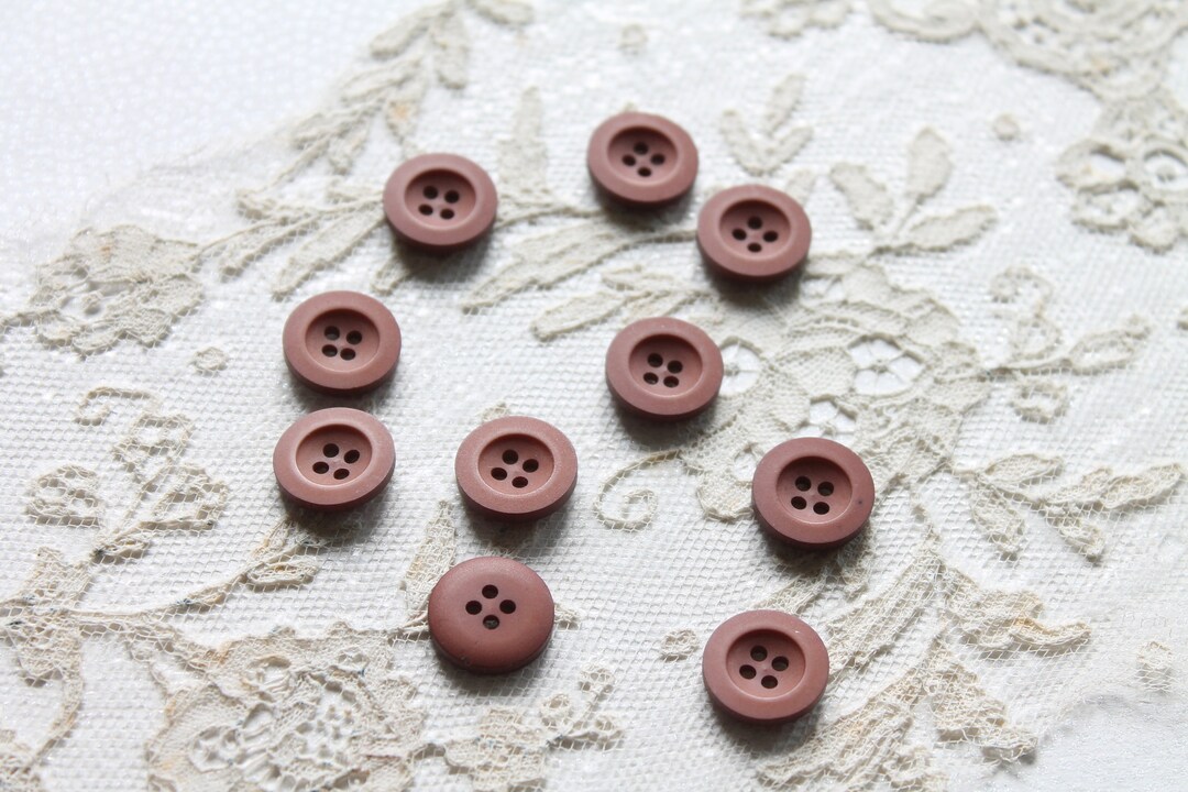 10 Round Brown Sewing Buttons, for Vintage Jacket, Brown Haberdashery ...