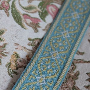 Medieval Tricolor Jacquard Braid With Geometric Patterns, Width 3.5 Cm ...