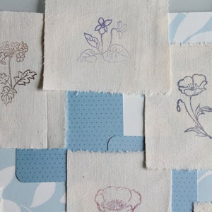 9 Linen Vignettes Stamped With Old Flowers for Embroidery, 3327 - Etsy