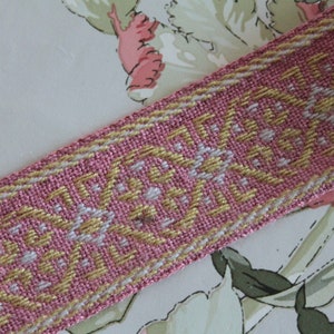 Medieval Tricolor Jacquard Braid With Geometric Patterns, Width 3.5 Cm ...