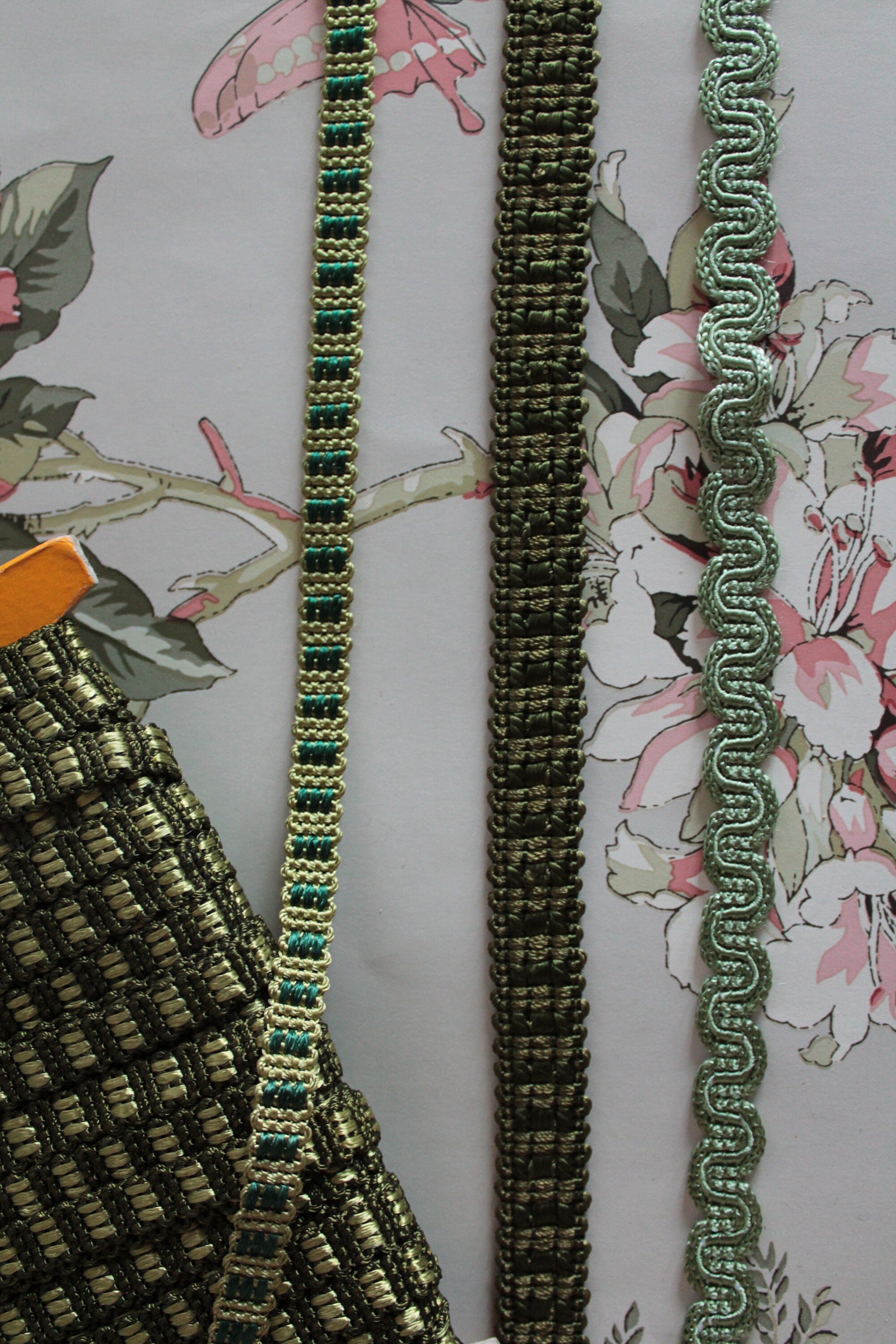 Green braid trimmings vintage braid lampshade border | Etsy