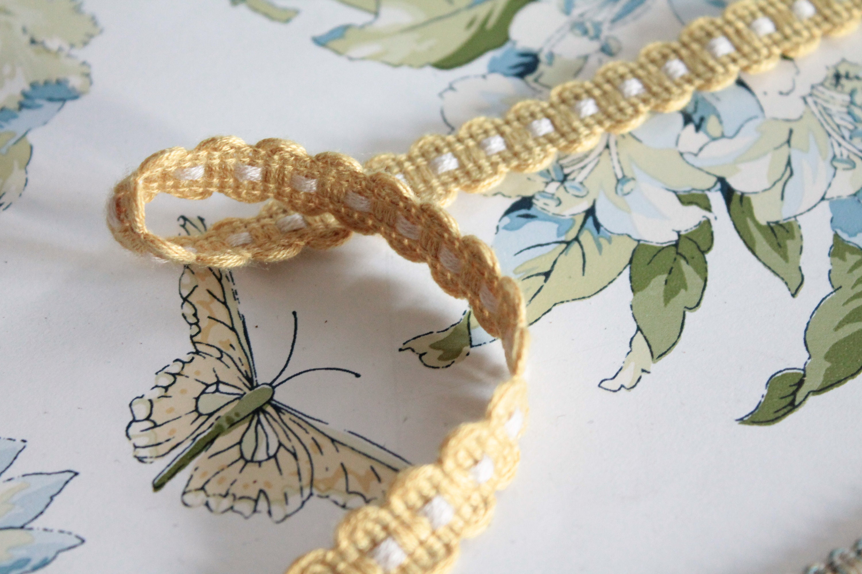 Vintage Straw Yellow Ribbon With Buckles French Trimmings | Etsy