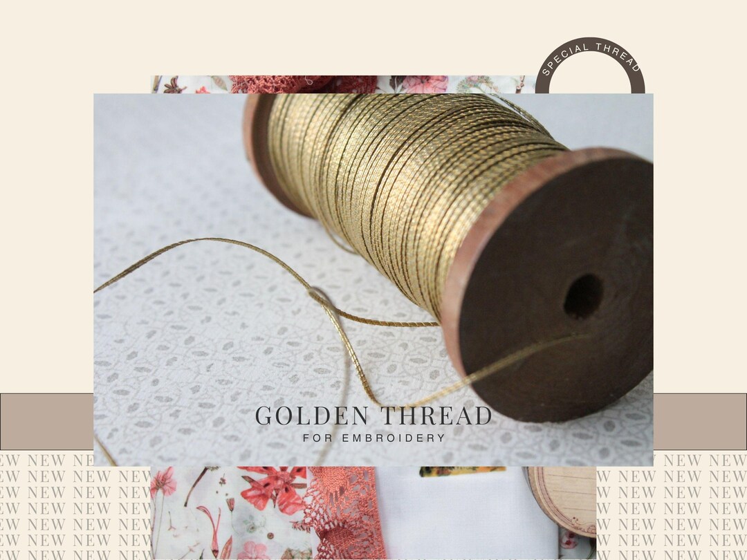 Antique Gold Thread Braid for Embroidery or Trimmings by 3 Meters 3.28y ...