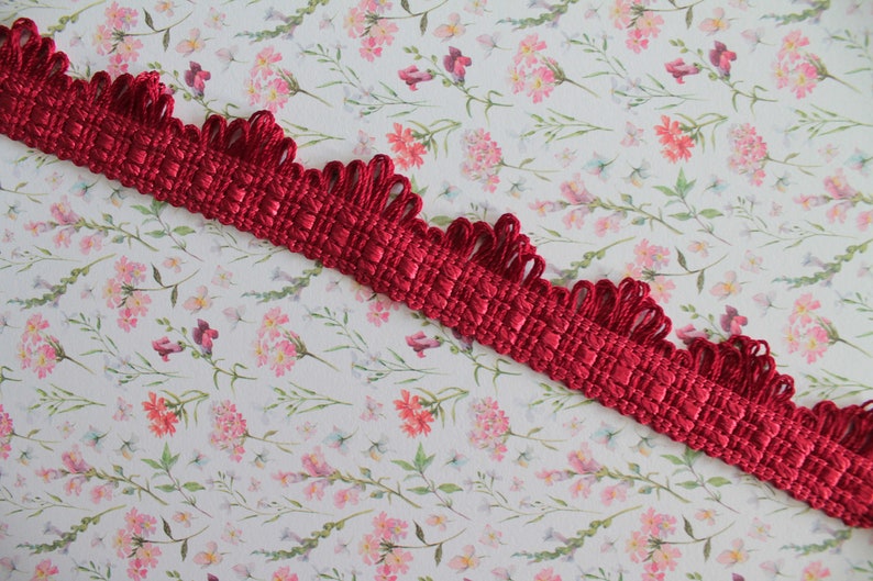 Red Fringed Upholstery, Red Decorative Stripe, Fringed Border, Red ...