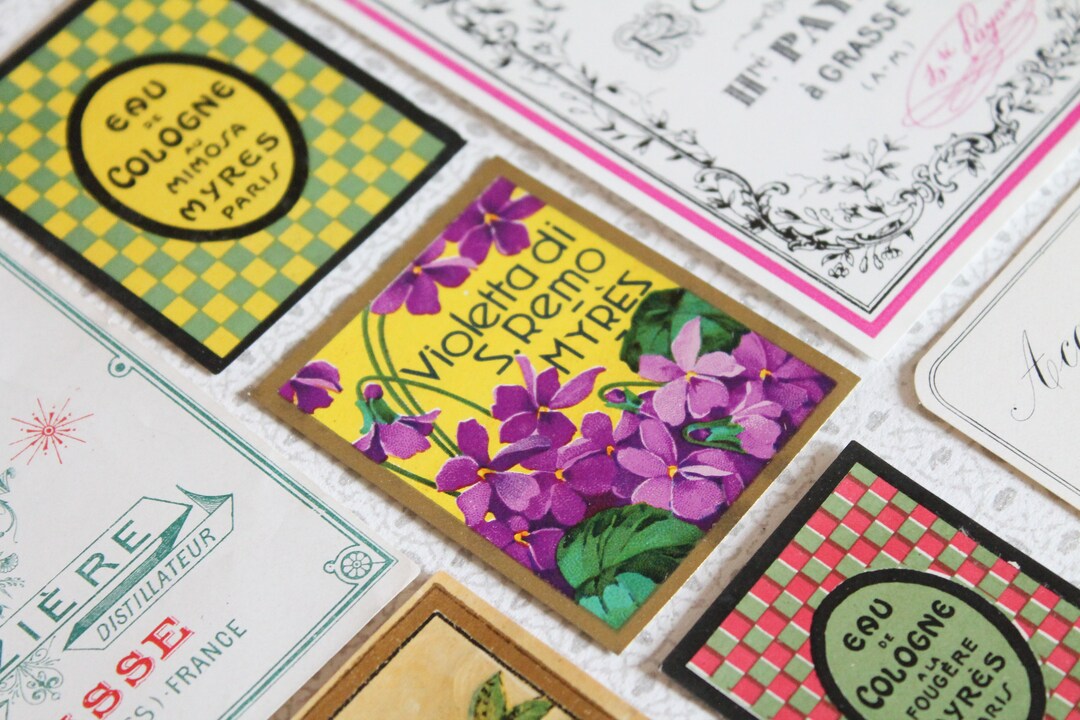 Perfume Bottle Label From France, 1950s, Label Collection, Antique ...