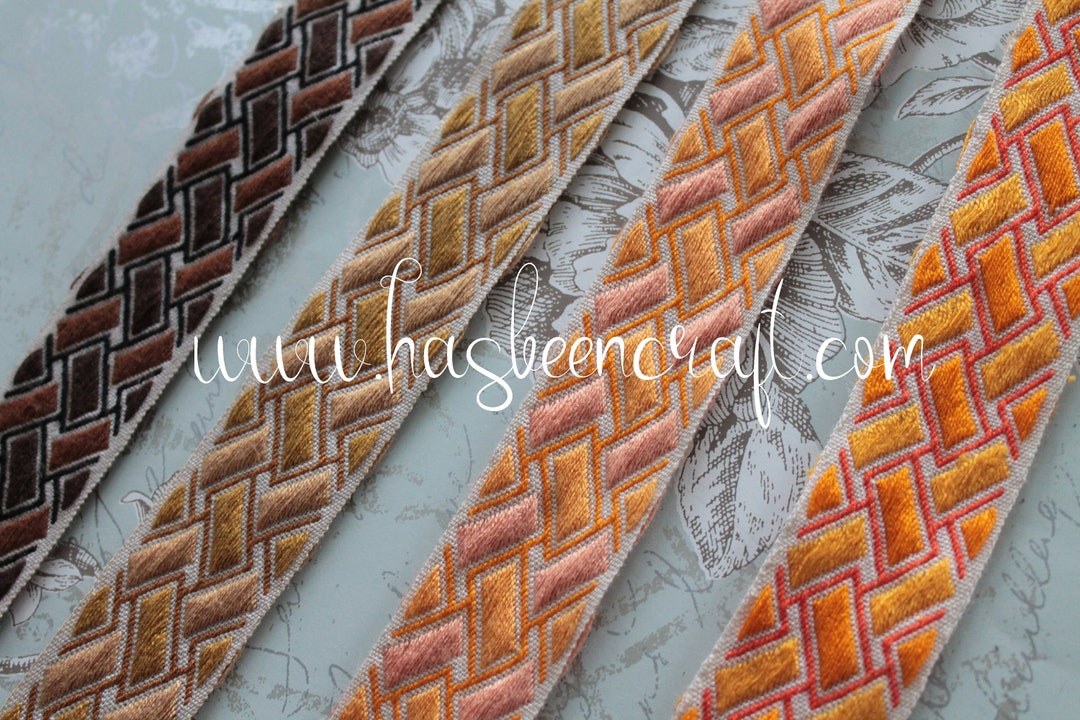 French Jacquard Braid With Geometric Pattern - Etsy
