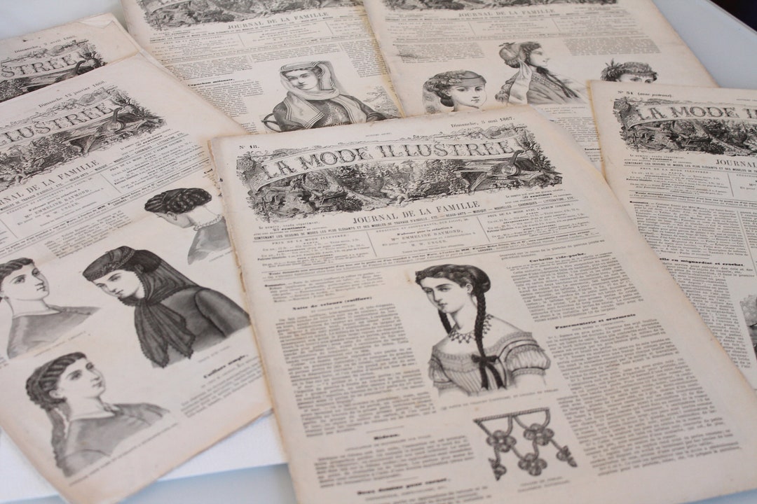 French Fashion Magazine From the 1860s, 4 Sheets, 4253 - Etsy