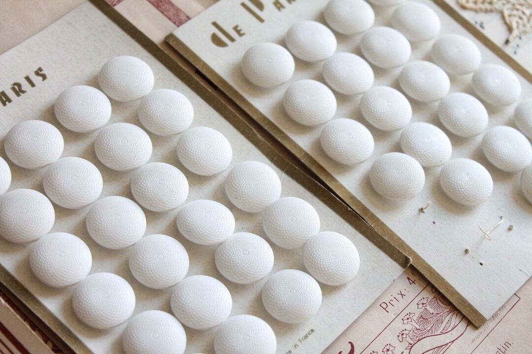 Vintage French White Buttons - Etsy