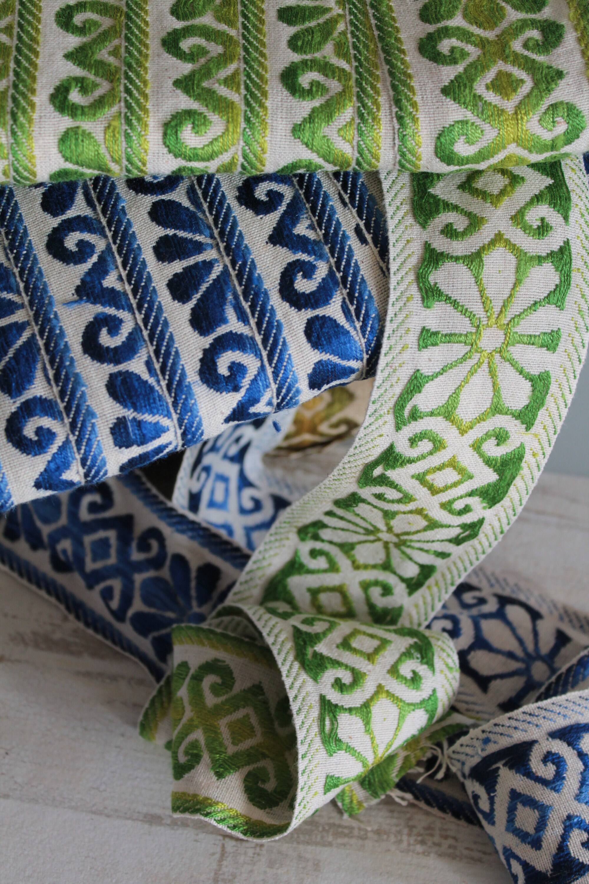 Medieval Tricolor Jacquard Braid With Geometric Patterns, Width 6.8 Cm ...