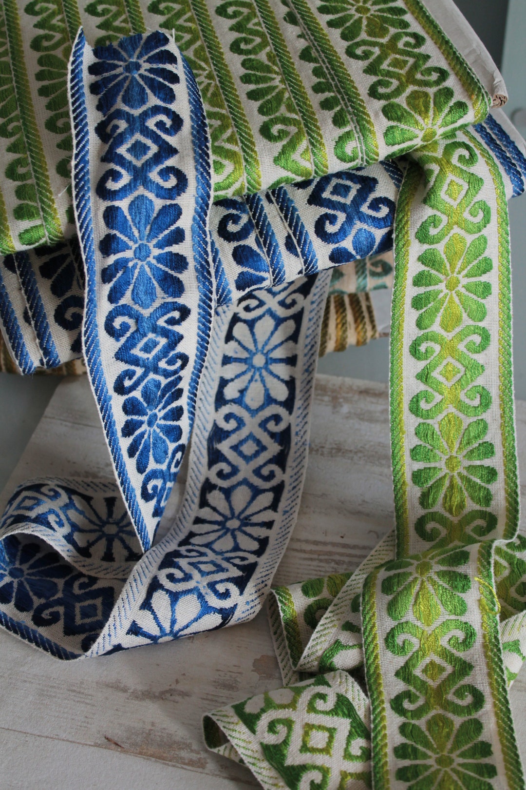 Medieval Tricolor Jacquard Braid With Geometric Patterns, Width 6.8 Cm ...