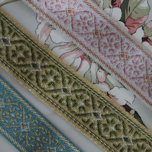 Medieval Tricolor Jacquard Braid With Geometric Patterns, Width 3.5 Cm ...