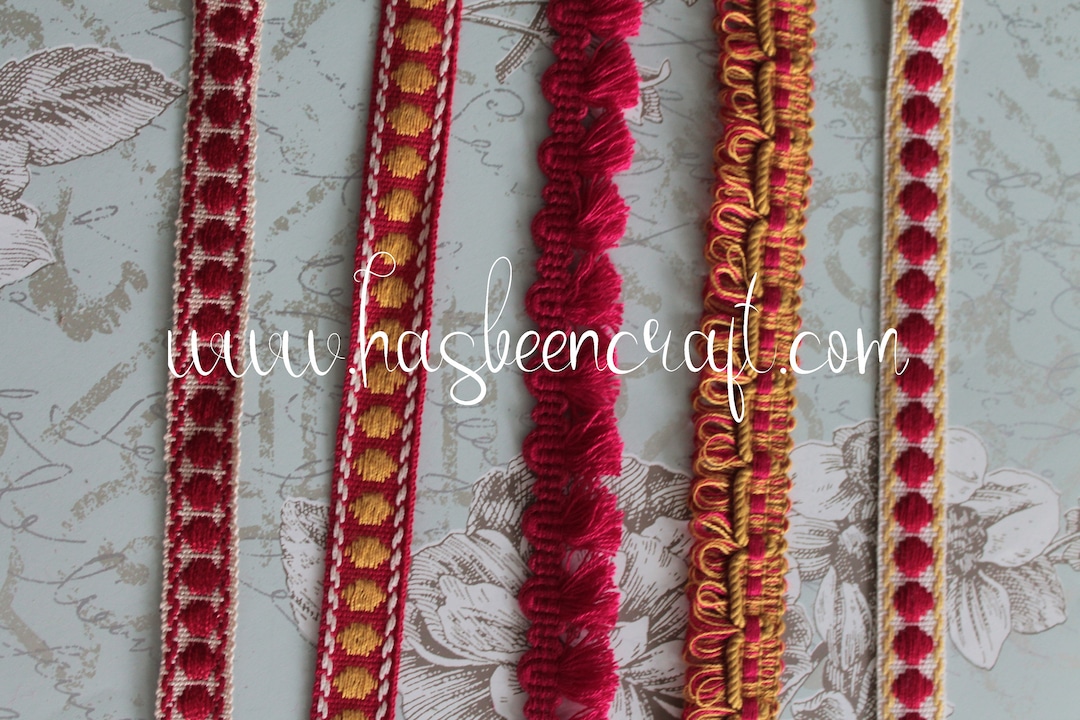 Trimmings for Sewing, Fringes, Braid With Red Polka Dots, Braid Sold by ...