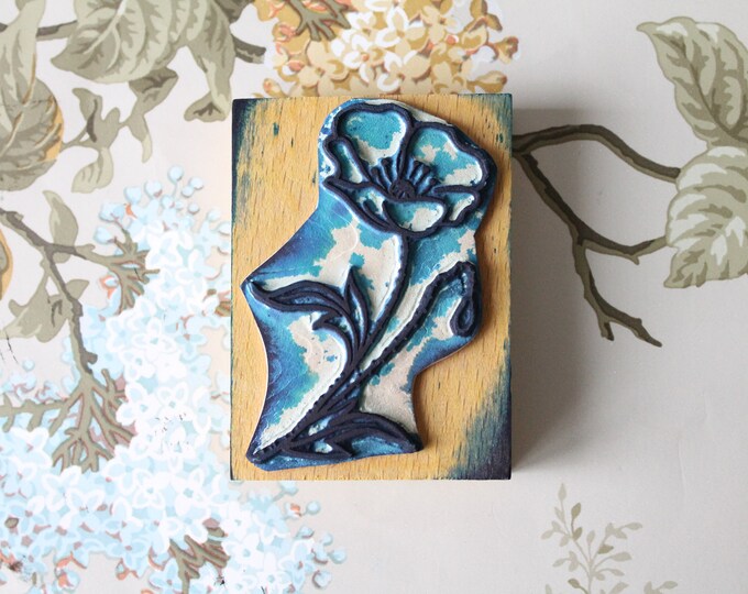 French Vintage Poppy Flower Rubber Stamp, 4033 - Etsy