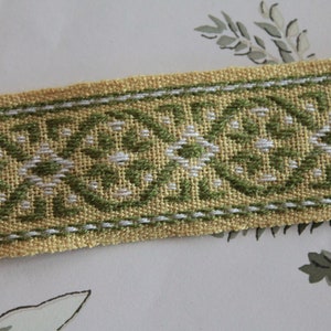 Medieval Tricolor Jacquard Braid With Geometric Patterns, Width 3.5 Cm ...
