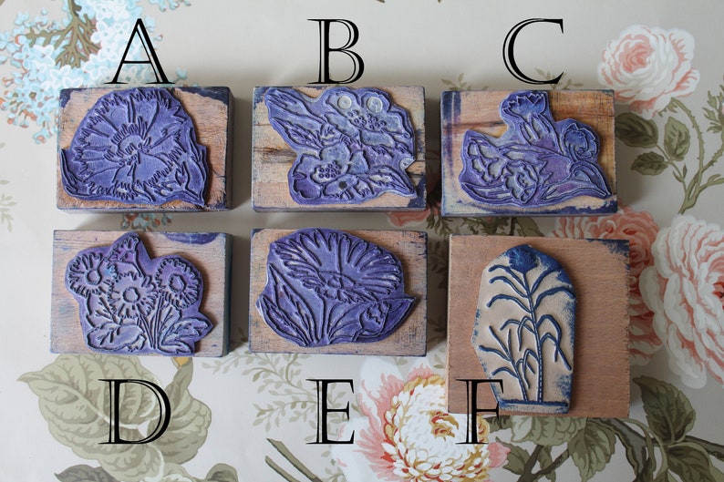 French Vintage Rubber Stamp FLOWER for Scrapbooking Textile - Etsy