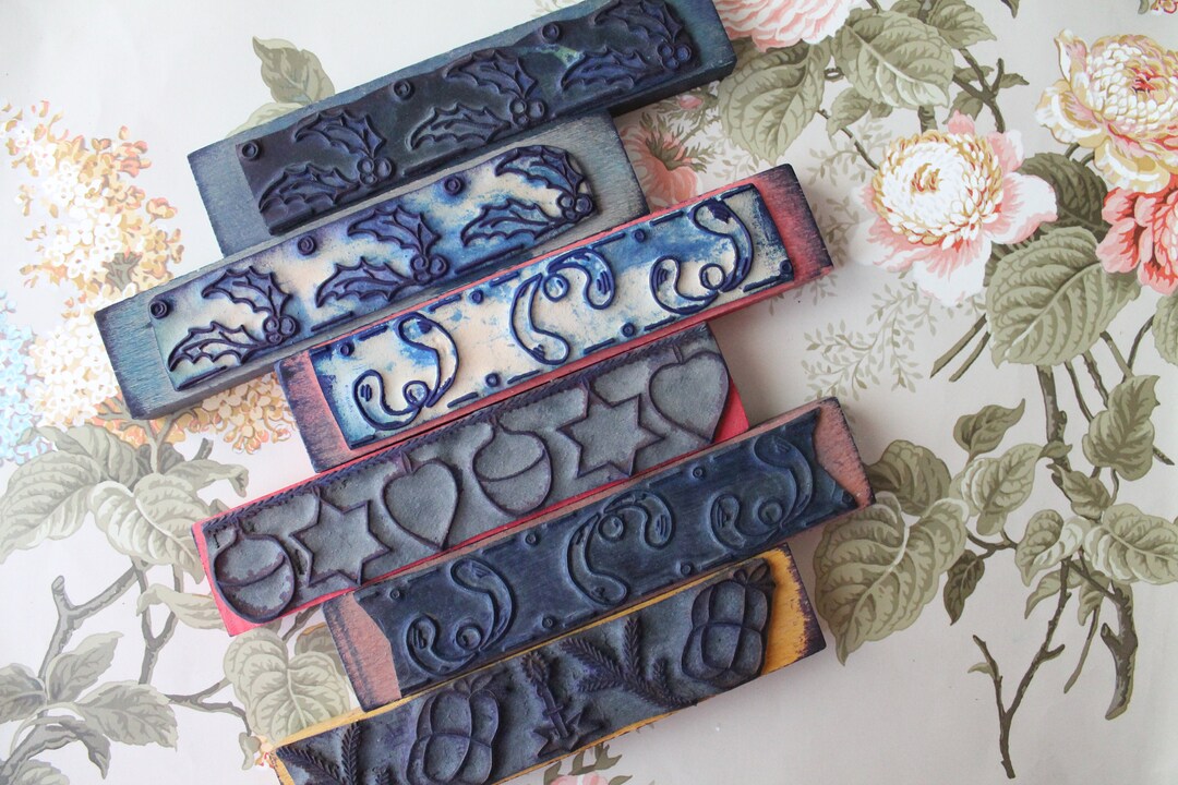 CHRISTMAS French Wooden Stamp Frieze for Scrapbooking, Textile Arts ...