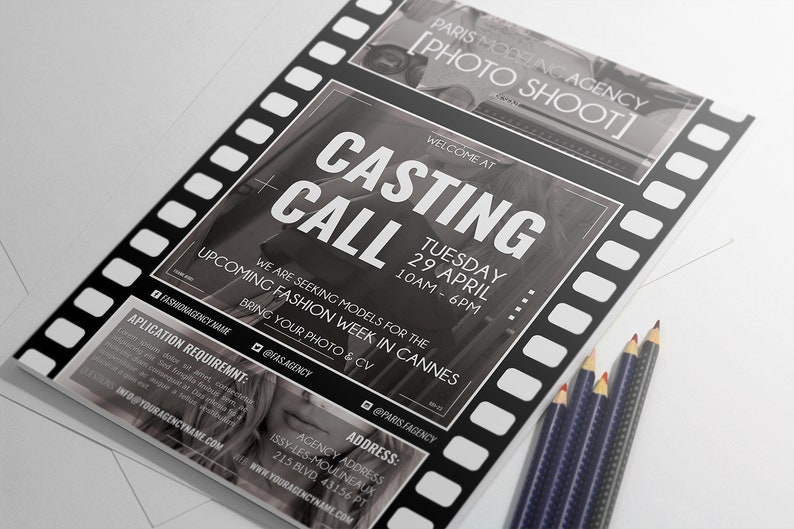 Fashion Model Agency Flyer Template PSD Photography Casting Call ...