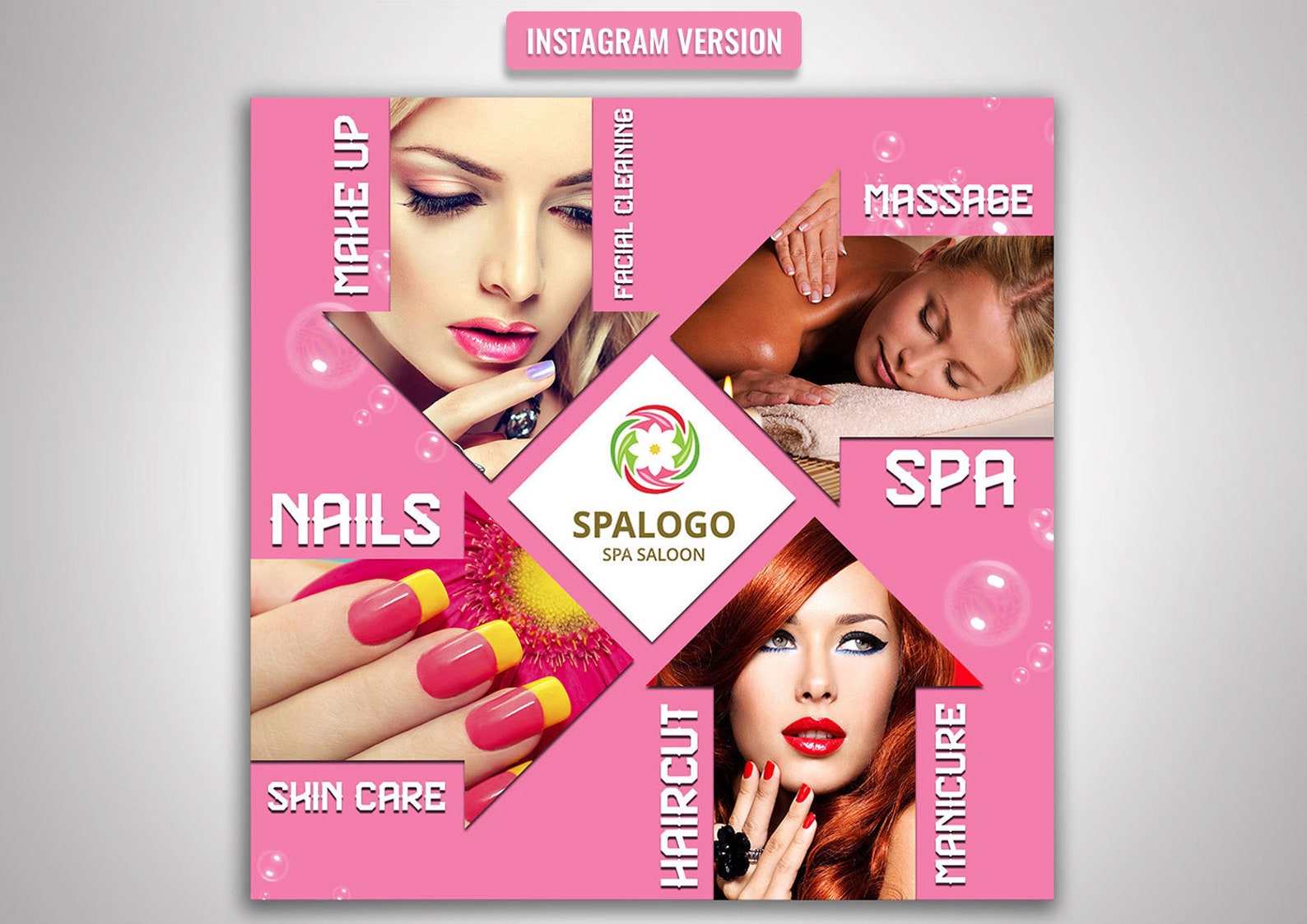 Modèle de Flyer pour salon de beauté/coiffure + Modèle Instagram Ads ...