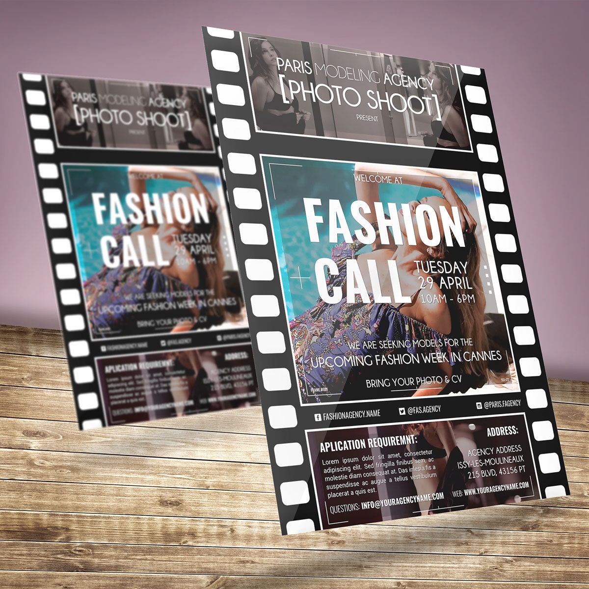 Fashion Model Agency Flyer Template PSD | Photography Casting Call ...