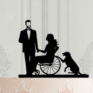 Wheelchair Wedding Cake Topper With Dog or Cat - Etsy
