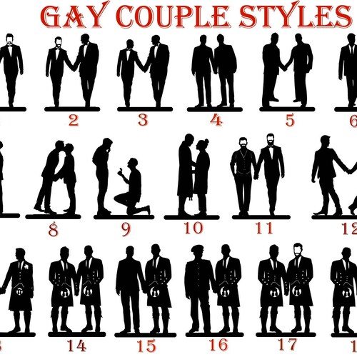 Gay Cake Topper Wedding Silhouette Svg File for Cricut - Etsy