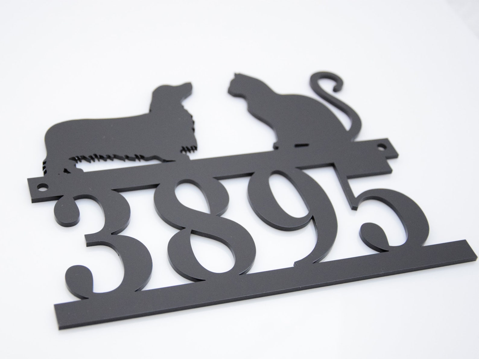 Modern House Numbers Acrylic House Number With Custom Pet, Contemporary ...