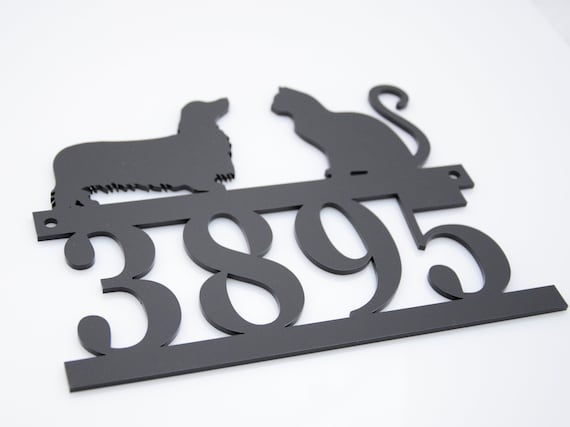 Signs Wall Décor Door Number Pet address sign House plaque Contemporary ...