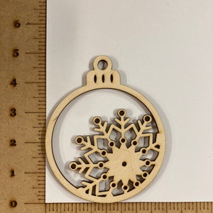 3 Snowflake Christmas Tree Baubles, Xmas Decor Baubles Set, Laser Cut ...