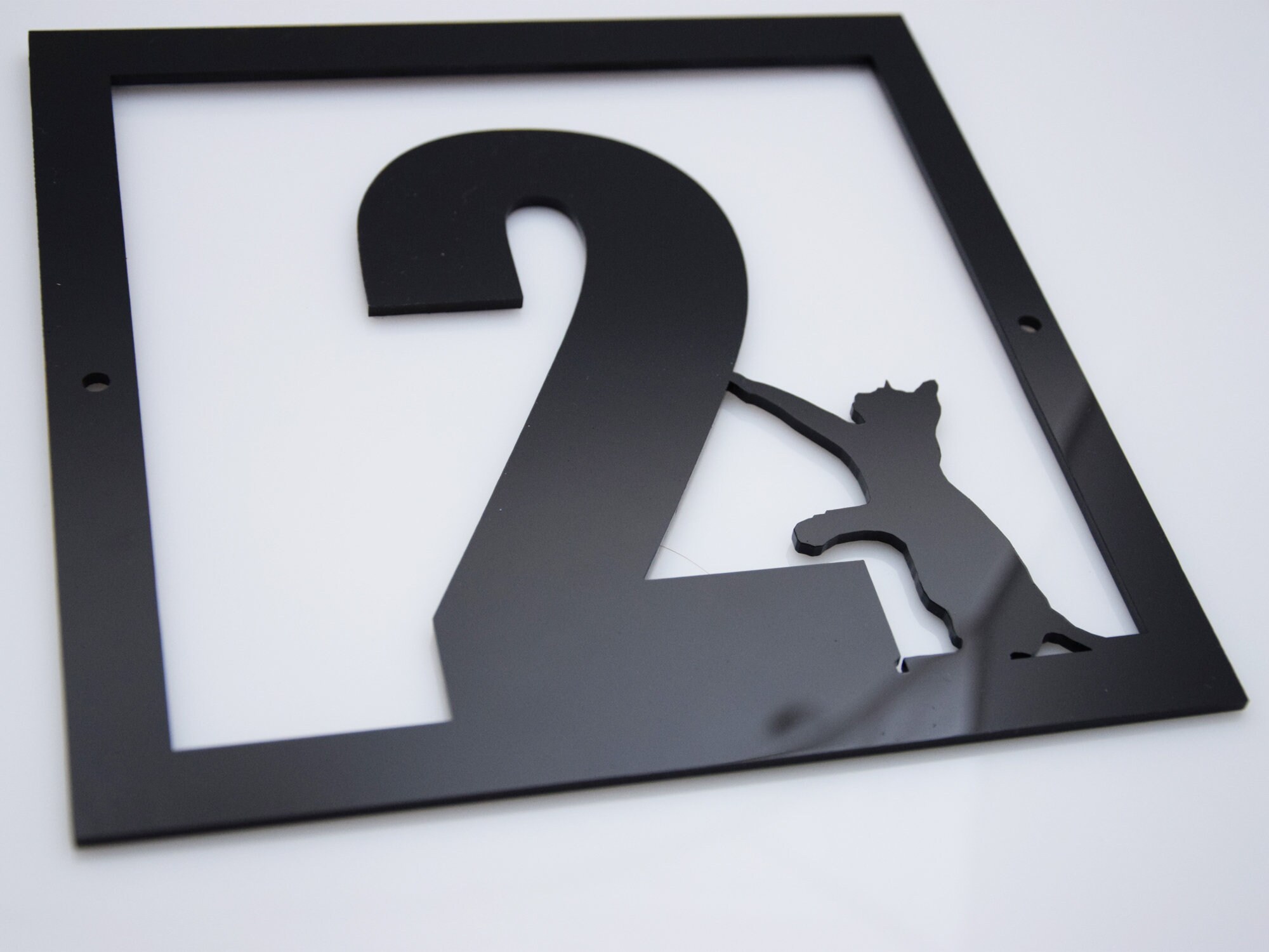 Modern House Numbers - Acrylic House Number With Custom Pet ...