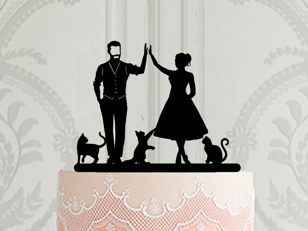 Customised Cake Topper for Wedding, Groom With Beard, Custom Cake Decor ...
