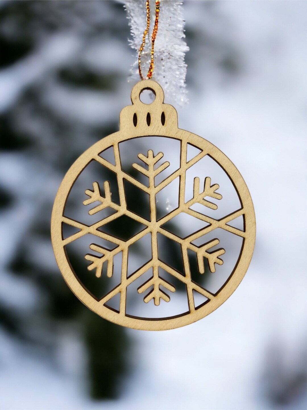 3 Snowflake Christmas Tree Baubles, Xmas Decor Baubles Set, Laser Cut ...