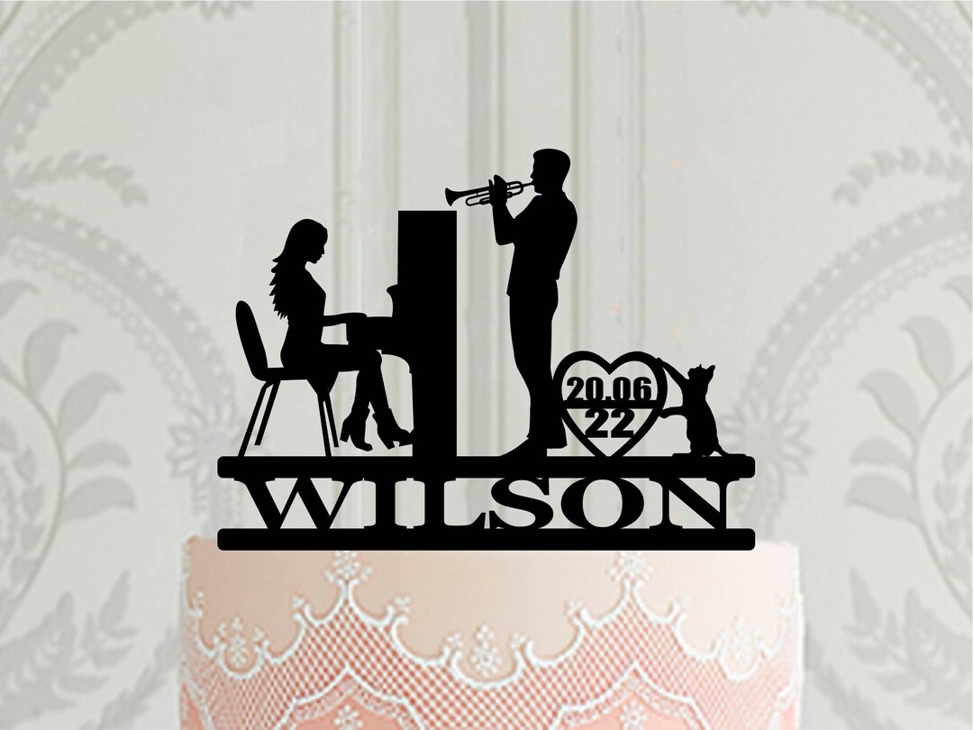 Musician Wedding Cake Topper , Personalised Cake Topper, Piano ...