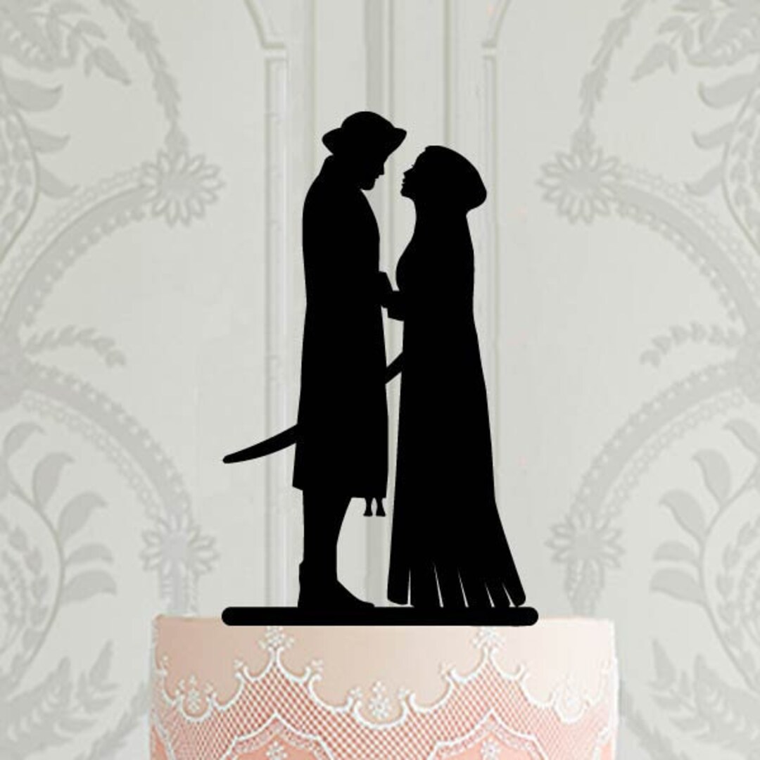 Sikh Wedding Cake Topper , Hindu Bride and Groom Silhouette Cake Decor ...