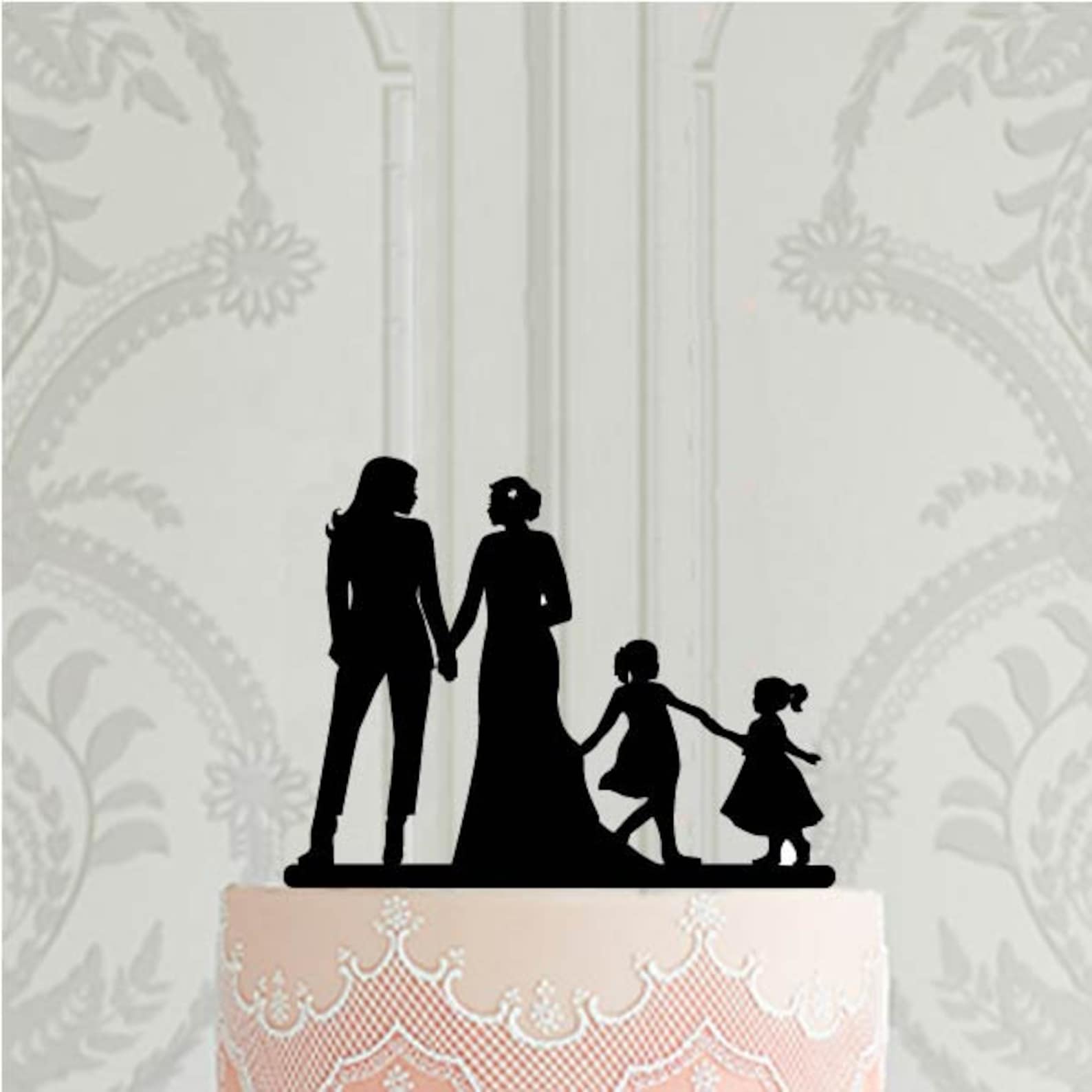 Fully Custom Lesbian Wedding Cake Topper, 2 Women Cake Topper, 2 Brides ...